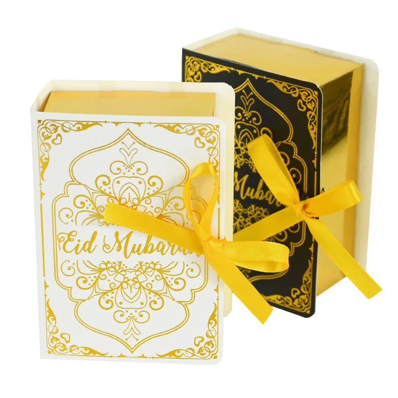 5pcs Book Shape Eid Mubarak Gift Boxes Muslim Islamic Party Chocolate ...