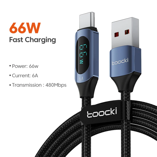 Toocki 100W USB C To USB Type C Cable PD Fast Charging Charger 6A Type ...