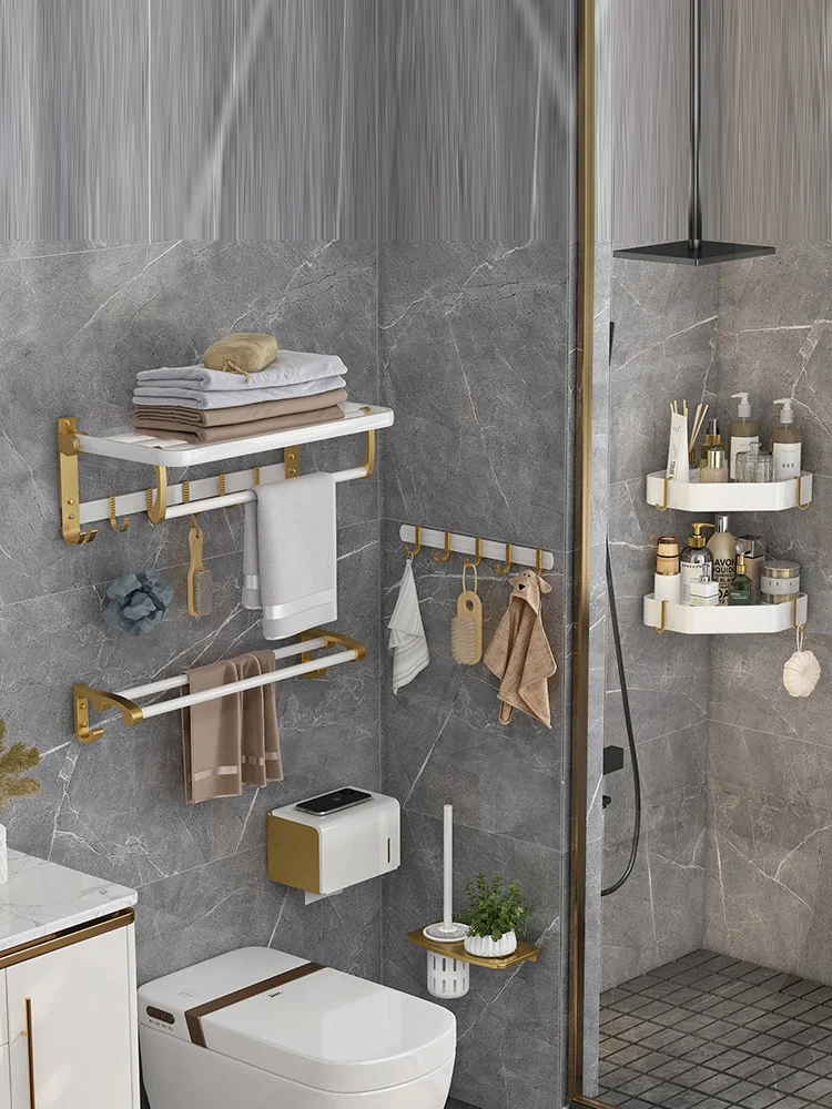 White-towel-rack-bathroom-storage-rack-space-aluminum-towel-rack ...