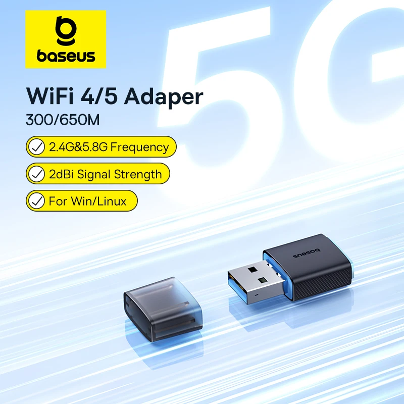 Baseus-WiFi-Adapter-Wifeless-WiFi-5-4-Recevier-5G-2-4G-USB-WiFi-Card ...
