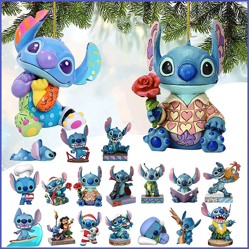 2d-Disney-Stich-Anime-Figur-Weihnachts-schmuck-Weihnachts-baum-flache ...