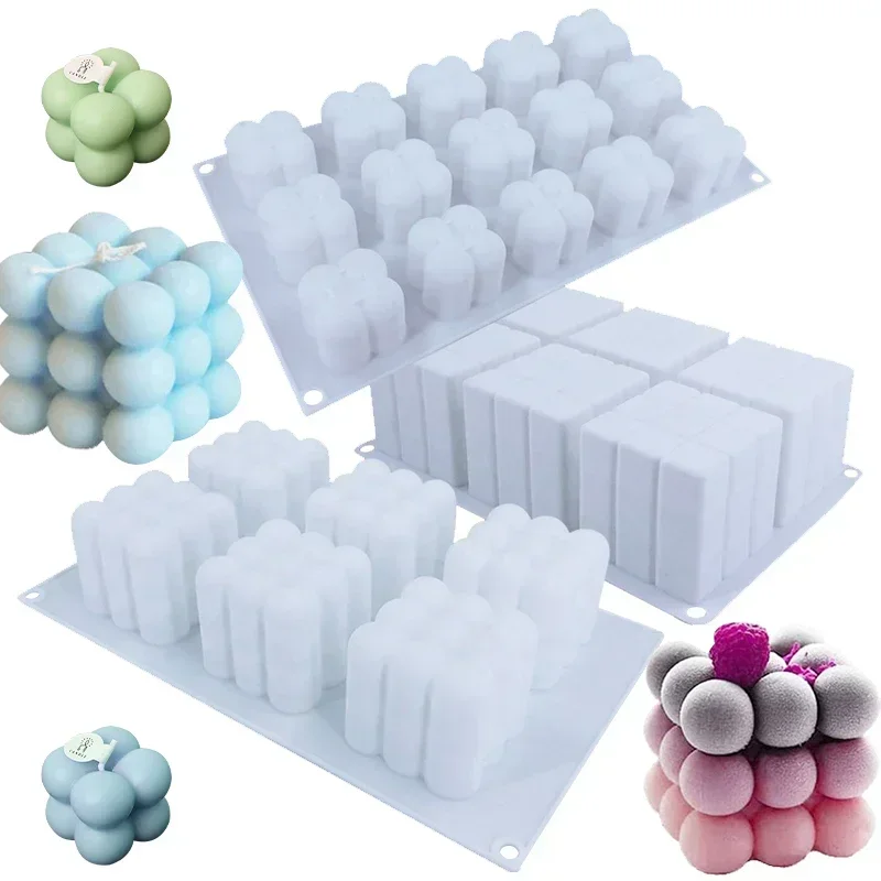6-Cavity-3D-Bubble-Cube-Candle-Silicone-Mold-DIY-Chocolate-Mousse-Cake ...