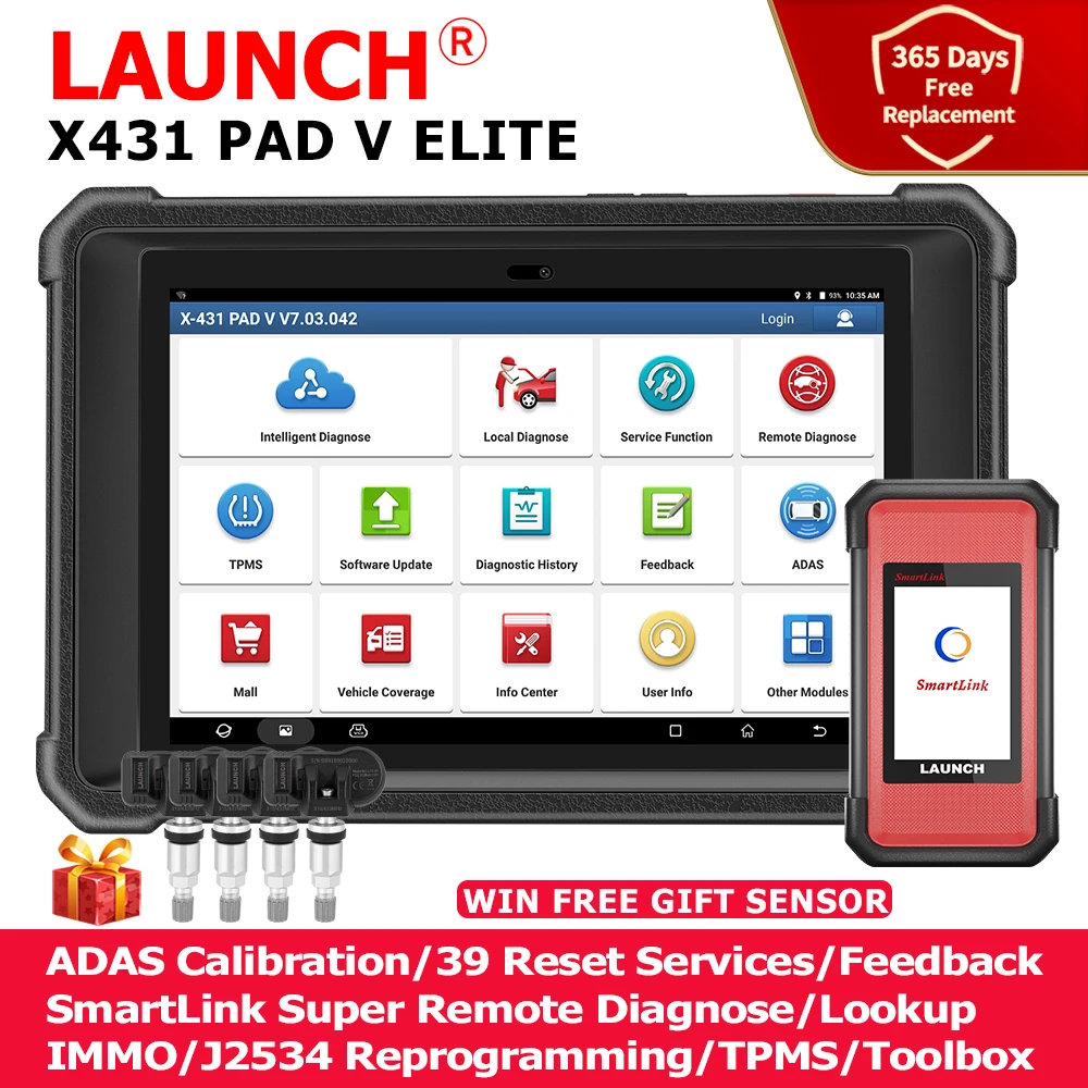 LAUNCH-X431-PAD-V-Elite-Smartlink-C-V2-0-OBD2-Scanner-Car-Diagnostic ...