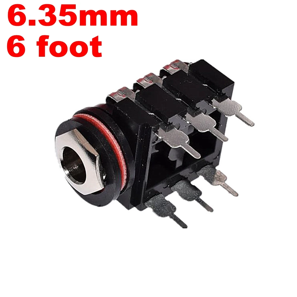 10-Pcs-1-4-6-35-mm-6-foot-Audio-Microphone-Female-socket-Jack-Connector ...