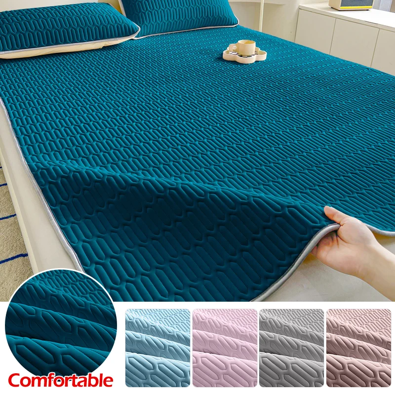Latex-Summer-Mat-for-Bed-Cool-Feeling-Ice-Silk-Matress-Cover-Cold ...