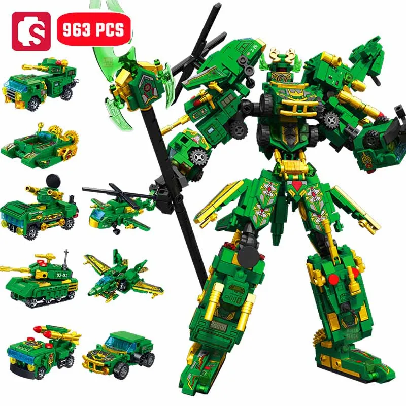 SEMBO-963pcs-8IN1-Guan-Yu-Transforming-Mecha-Robot-Building-Blocks-MOC ...