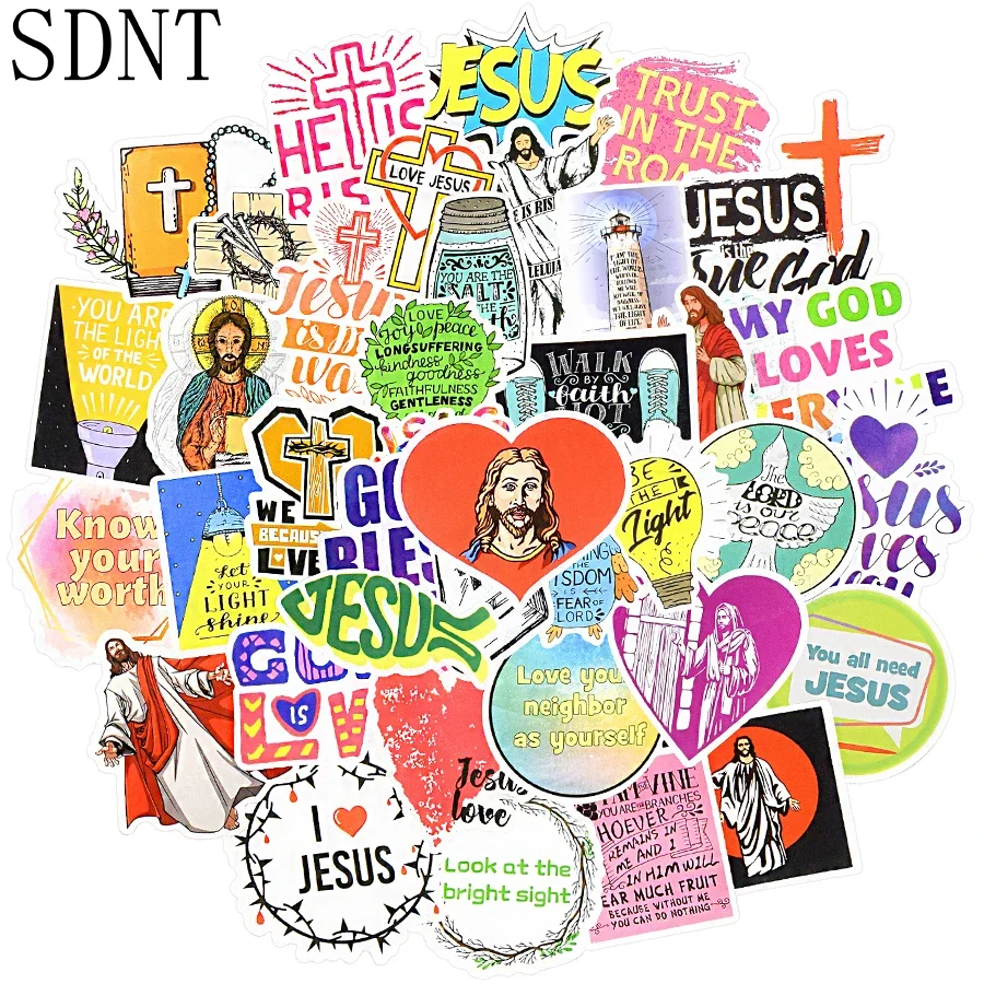 50-PCS-Jesus-Christian-Stickers-Religion-Sayings-Blessing-Cartoon ...
