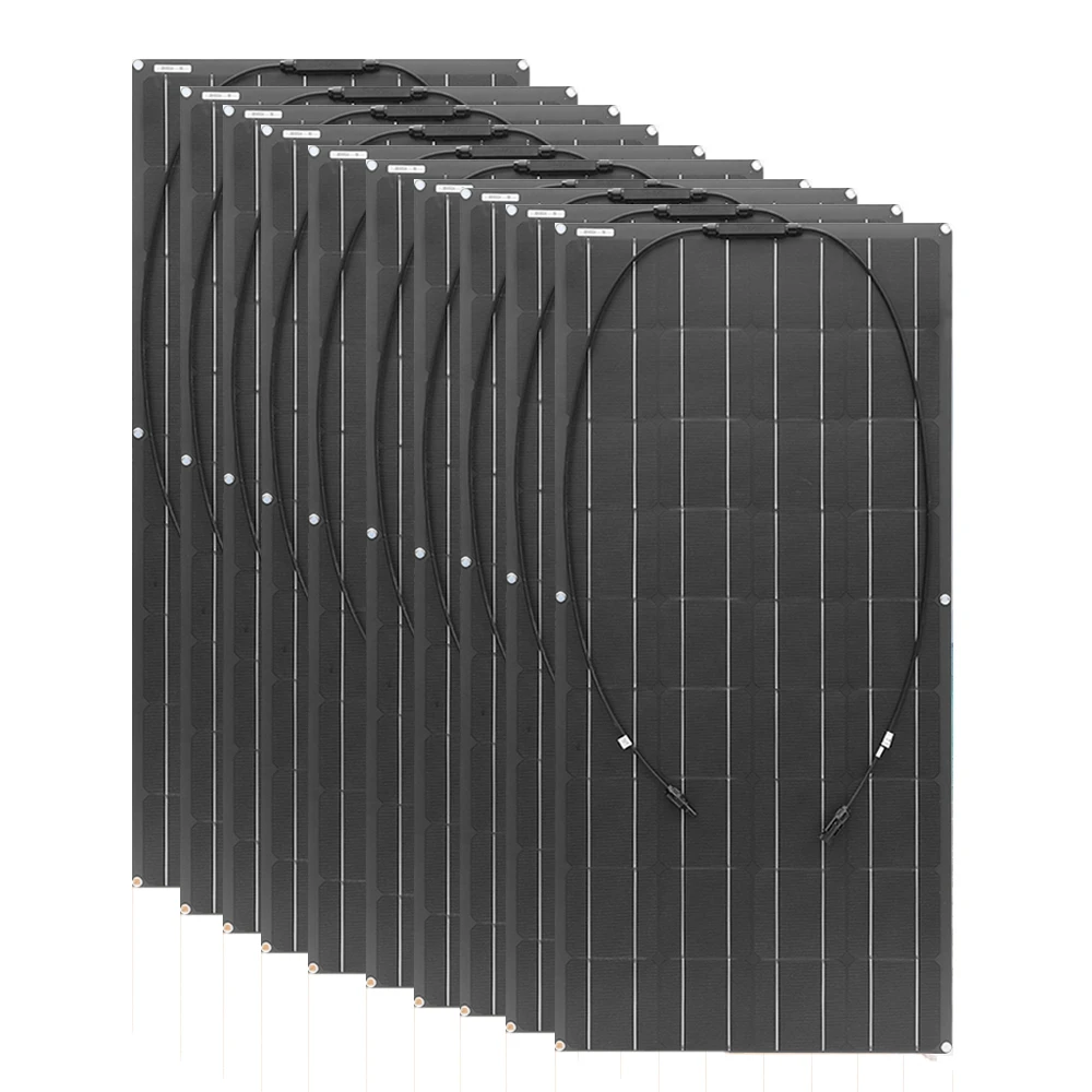 Black-Flexible-Solar-Panel-Monocrystalline-silicon-120W-Photovoltaic-Module-for-Yacht-RV-Boat ...