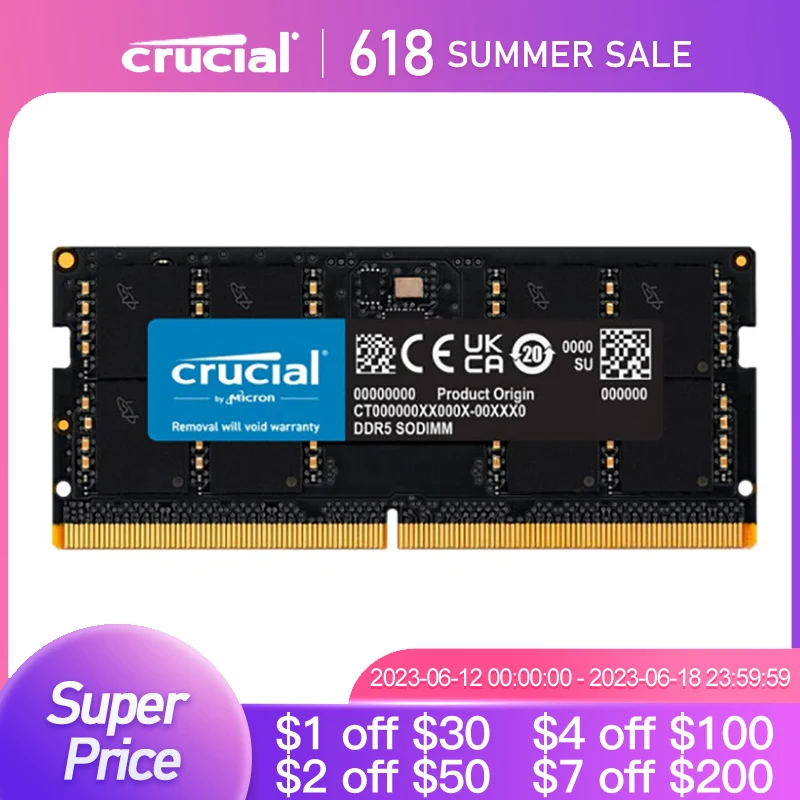 Memória Crucial Do Portátil De Sodimm 4800 V Cl40 Da Ram 16gb 32gb Ddr5 1.1 Mhz - Memórias Ram ...