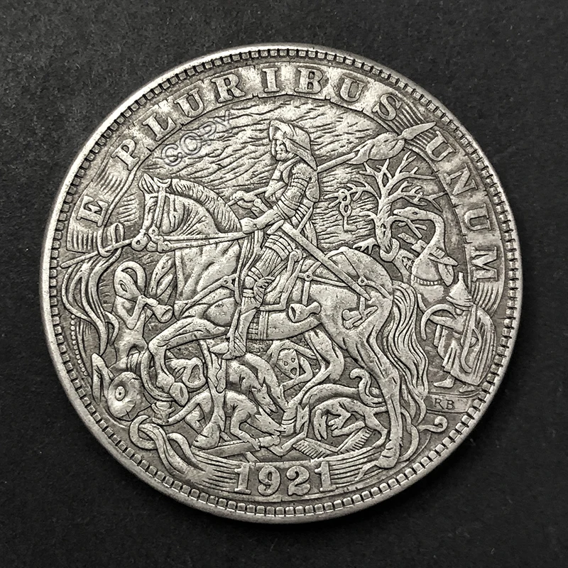 US-1921-Death-Knight-Spear-Horse-Hobo-Challenge-Coin-1-Dollar-Items ...