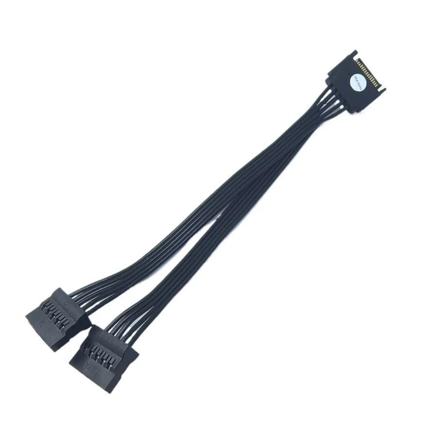 ATX SATA 15pin Male To 2 Port Female Splitter HDD SSD Cable Hard Drive ...