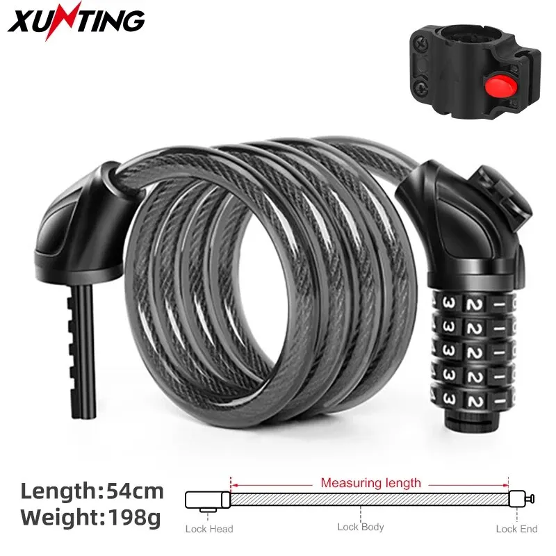 Xunting-Bike-Cable-Lock-54cm-Bike-Locks-Cable-5-Feet-Coiled-Secure ...