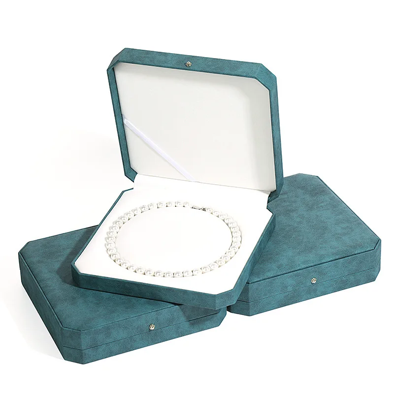 Octagonal Jewelry Packaging Box Pu Leather Necklace Storage Case Pearl ...