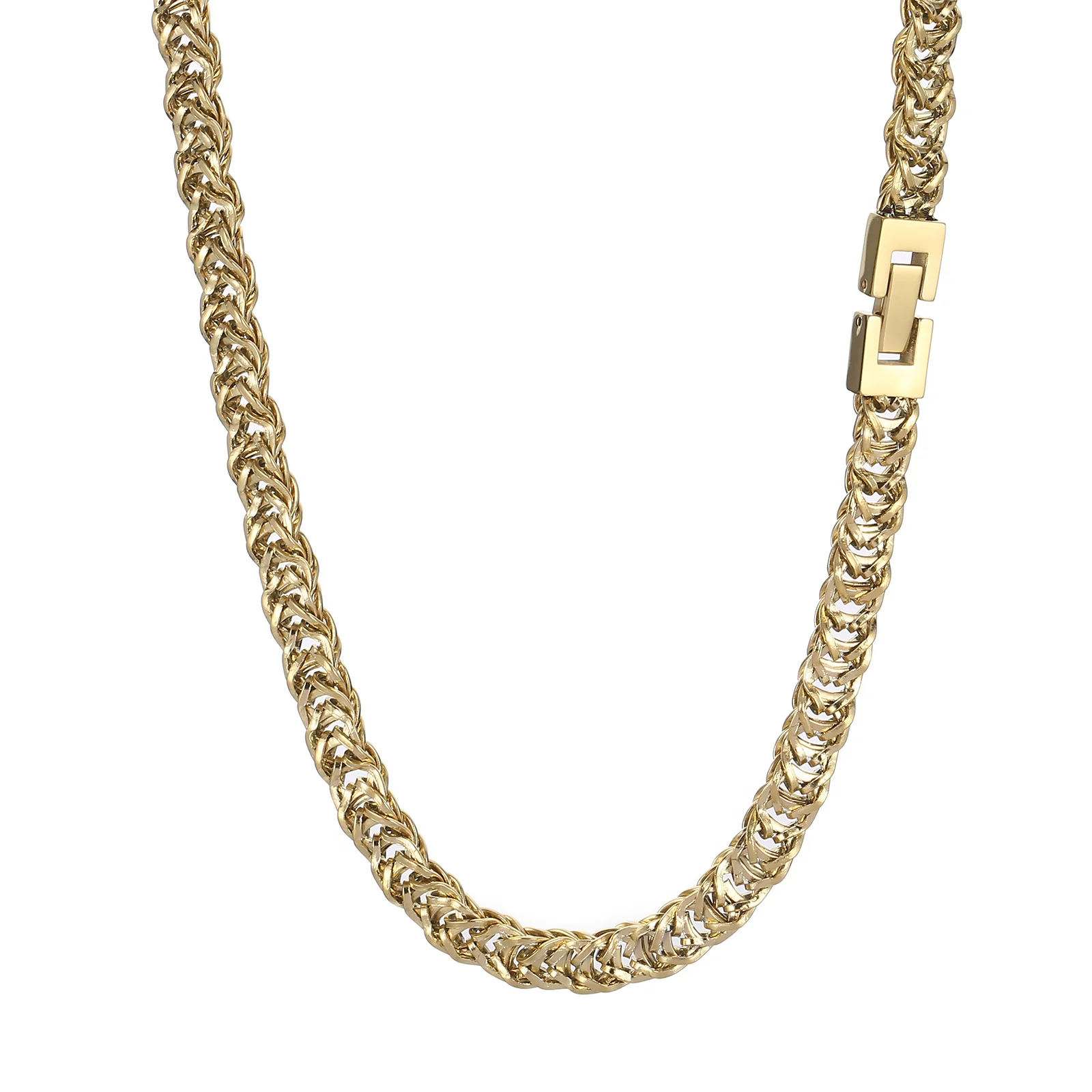 650*7mm Byzantine Chain Necklace for Men Stainless Steel 304 Gold ...