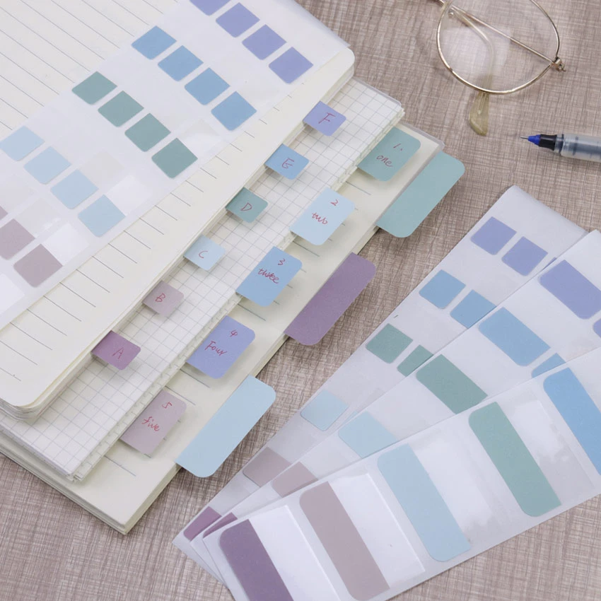 10Sheets/Pack Morandi Color Index Stickers Self Adhesive Categorized ...