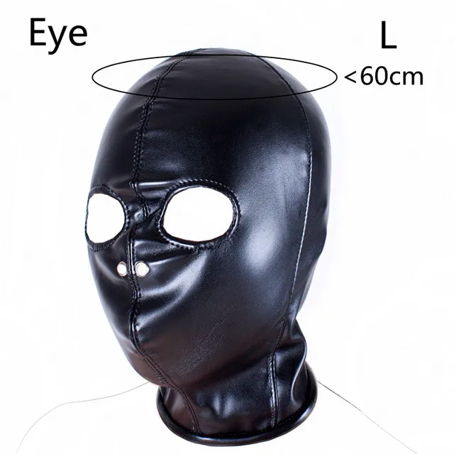 4 Style Leather Fetish Head Hood for Women Sexy Black Cosplay Mask for ...