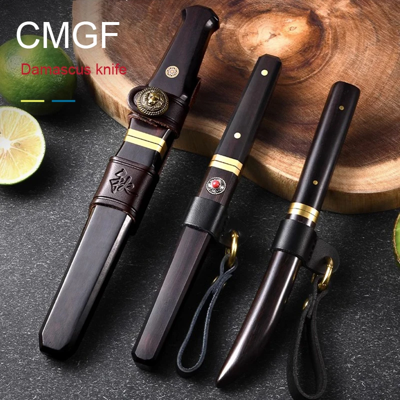 Damaskus-Stahl-Obst-messer-tragbare-Outdoor-Messer-Camping-Angel ...