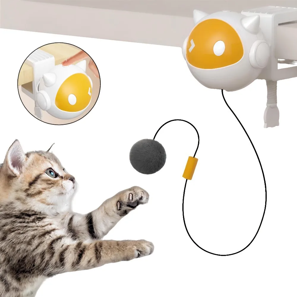 Automatic Cat Toys Interactive Cat Teasing Stick Toy Electric Flying ...