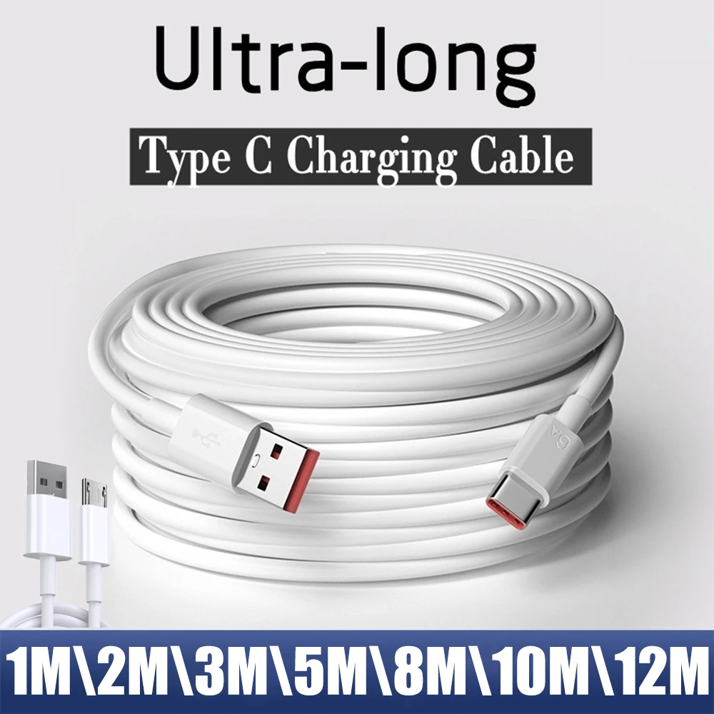 66W USB C Fast Charge Cable 1M 2M 3M 5M 8M 10M 12M Micro USB Device ...