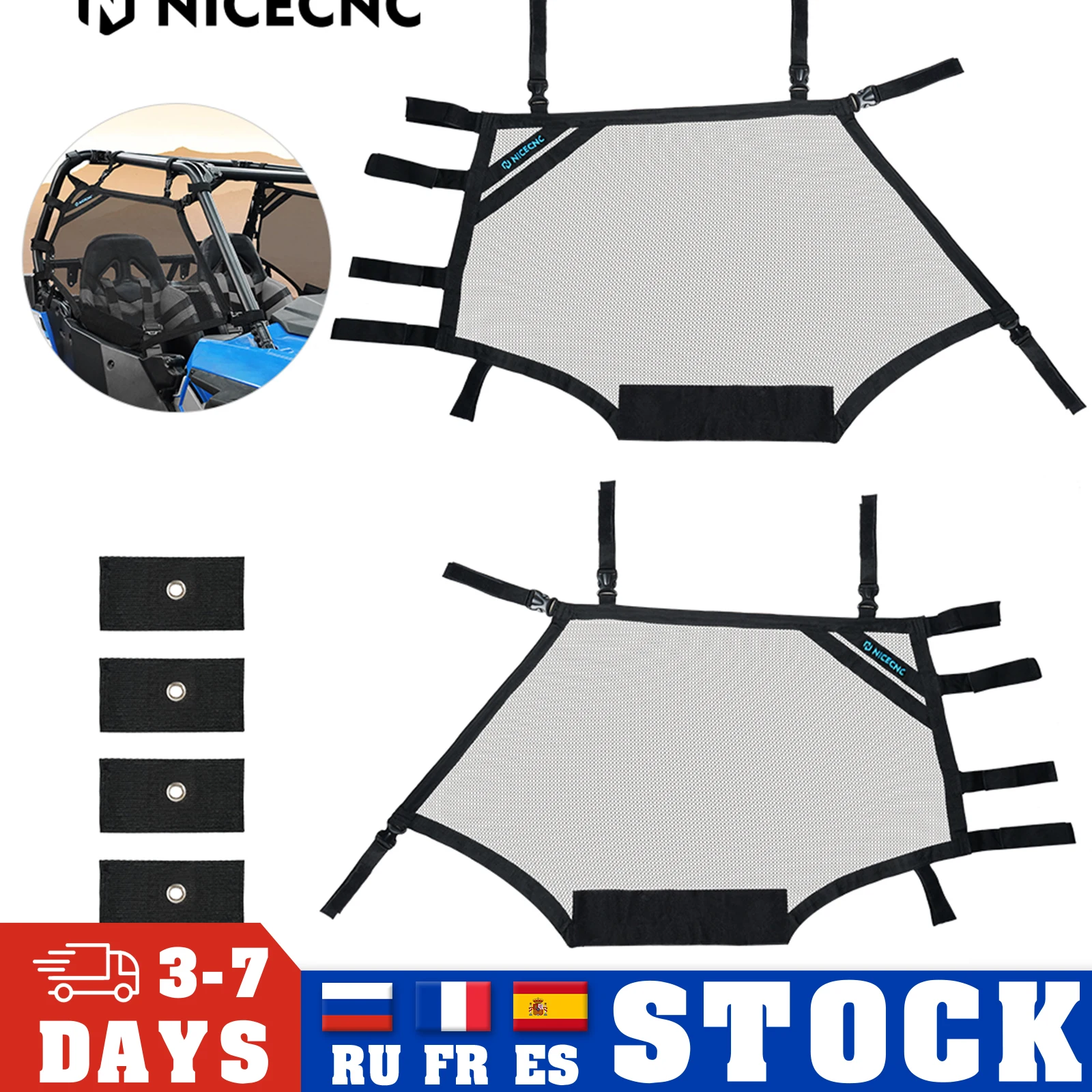 NICECNC-For-Polaris-RZR-XP-1000-2014-2021-UTV-Window-Nets-Roll-Cage ...