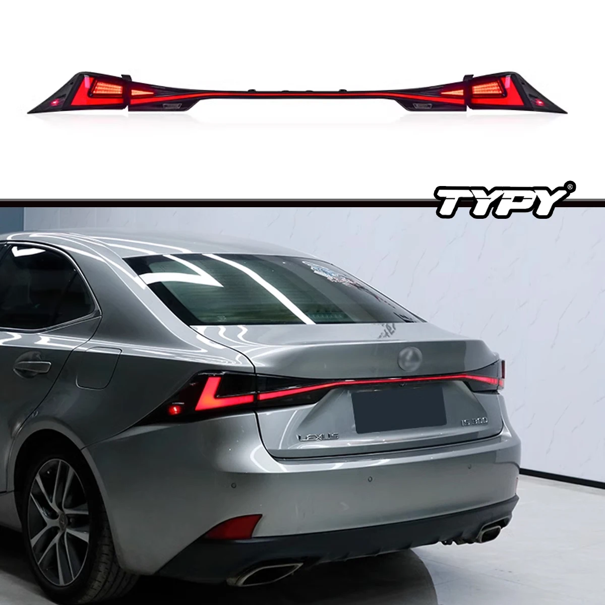 TYPY-Car-Lights-Full-LED-Through-tail-Light-For-Lexus-is250-Taillights ...