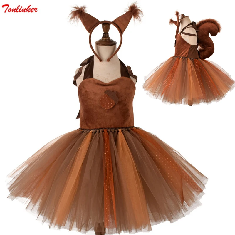Child-Animal-Cosplay-Costume-Girls-Animation-Monkey-Squirrel-Tutu-Dress ...