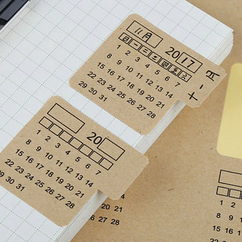 Month Calendar Kraft Stickers Creative Bullet Journaling Planner Index ...