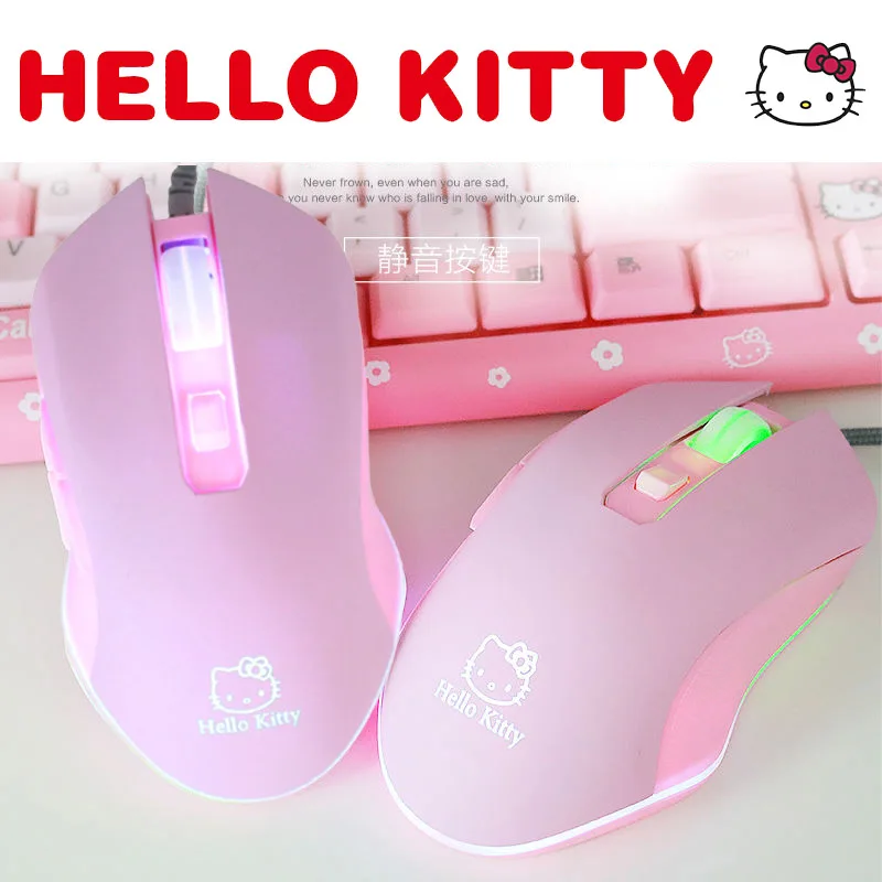 Hello-Kitty-rat-n-con-cable-USB-para-videojuegos-Mouse-con-6-botones ...