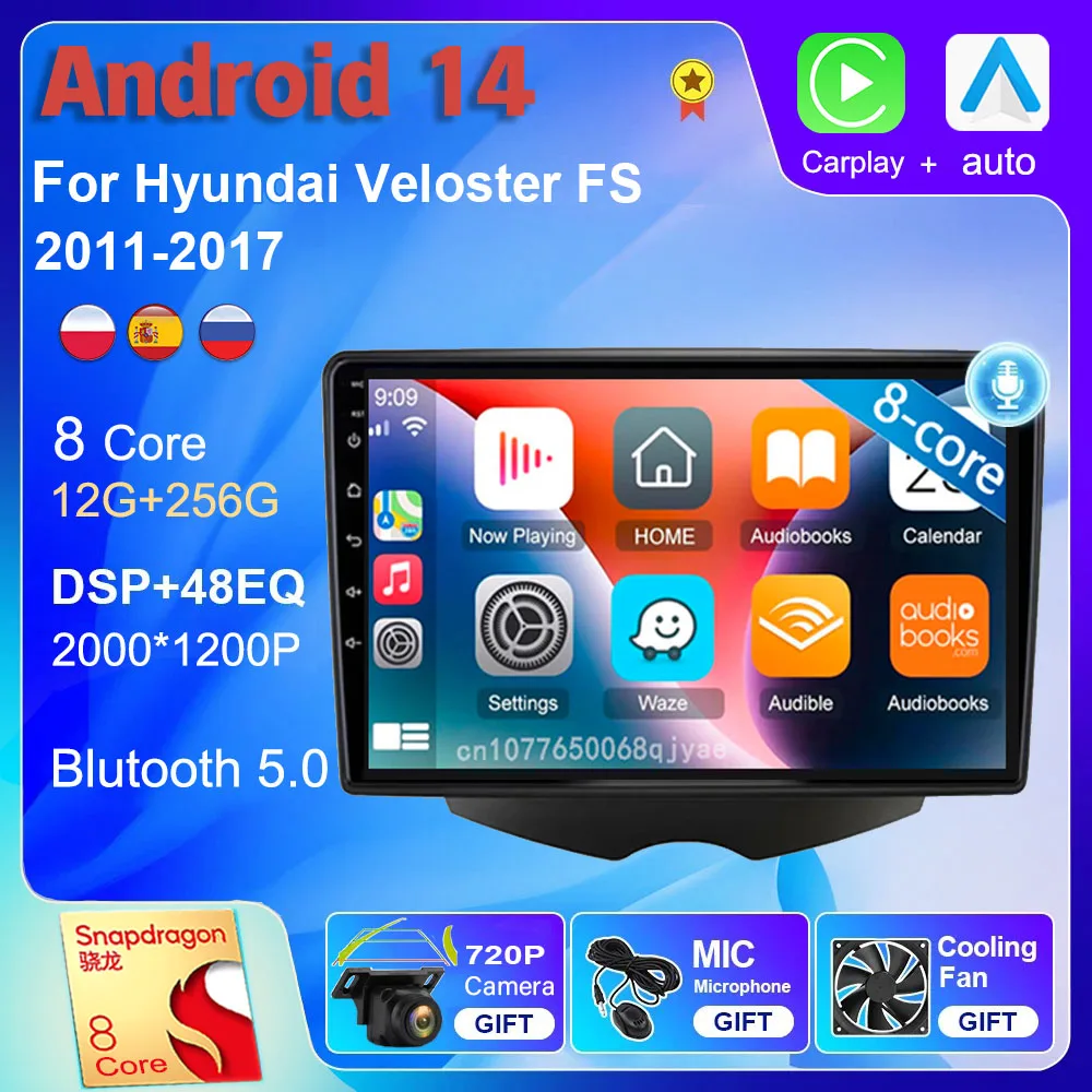Android-14-wifi-4G-Carplay-BT-Car-Radio-For-Hyundai-Veloster-FS-2011 ...