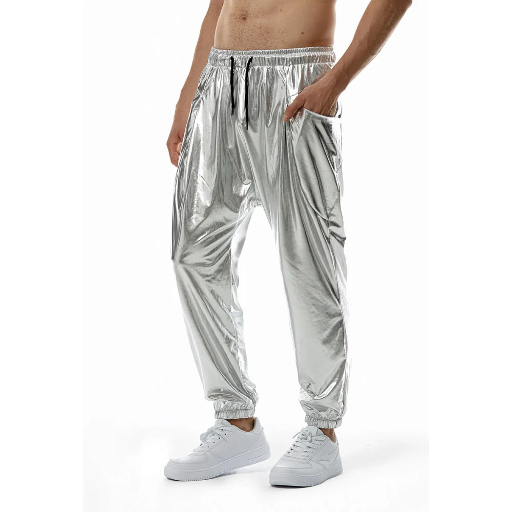 2023-Shiny-Silver-Metallic-Jogger-Pants-Men-1970s-Disco-Dance-Trousers ...