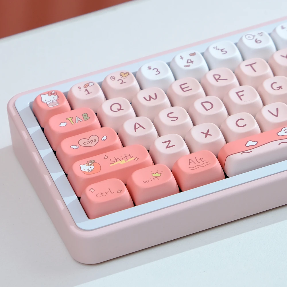 Cute-Orange-Keycap-MOA-Profile-Keycaps-PBT-Dye-Sublimation-Key-Cap-Set ...