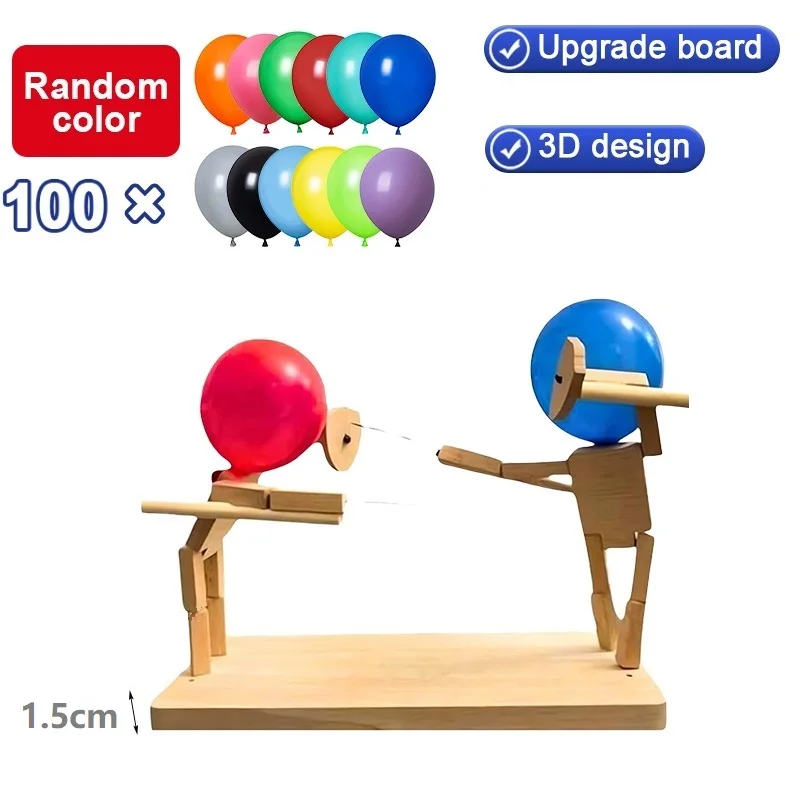 Balloon-Bamboo-Man-Battle-Wooden-Bots-Battle-Game-Two-Player-Fast-Paced ...