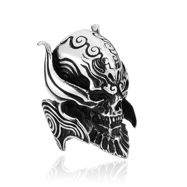 GARO MAKAISENKI Zaruba Skull Ring Biker Cool Titanium Steel Punk Gothic ...