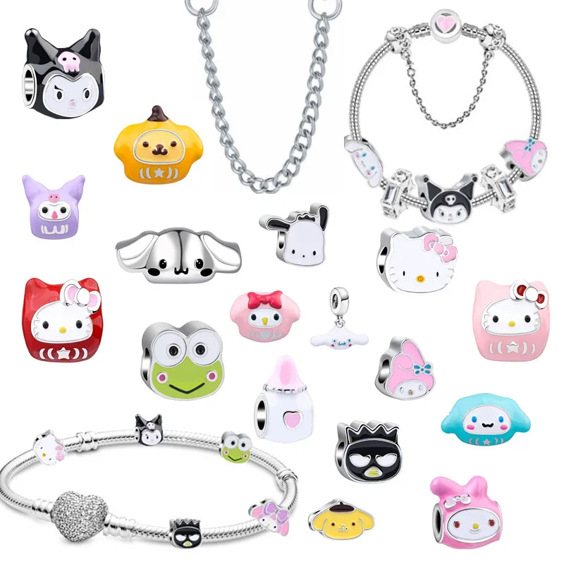 Sanrio 925 Silver Charm Fit Pandora Bracelet Hello Kitty Kuromi ...
