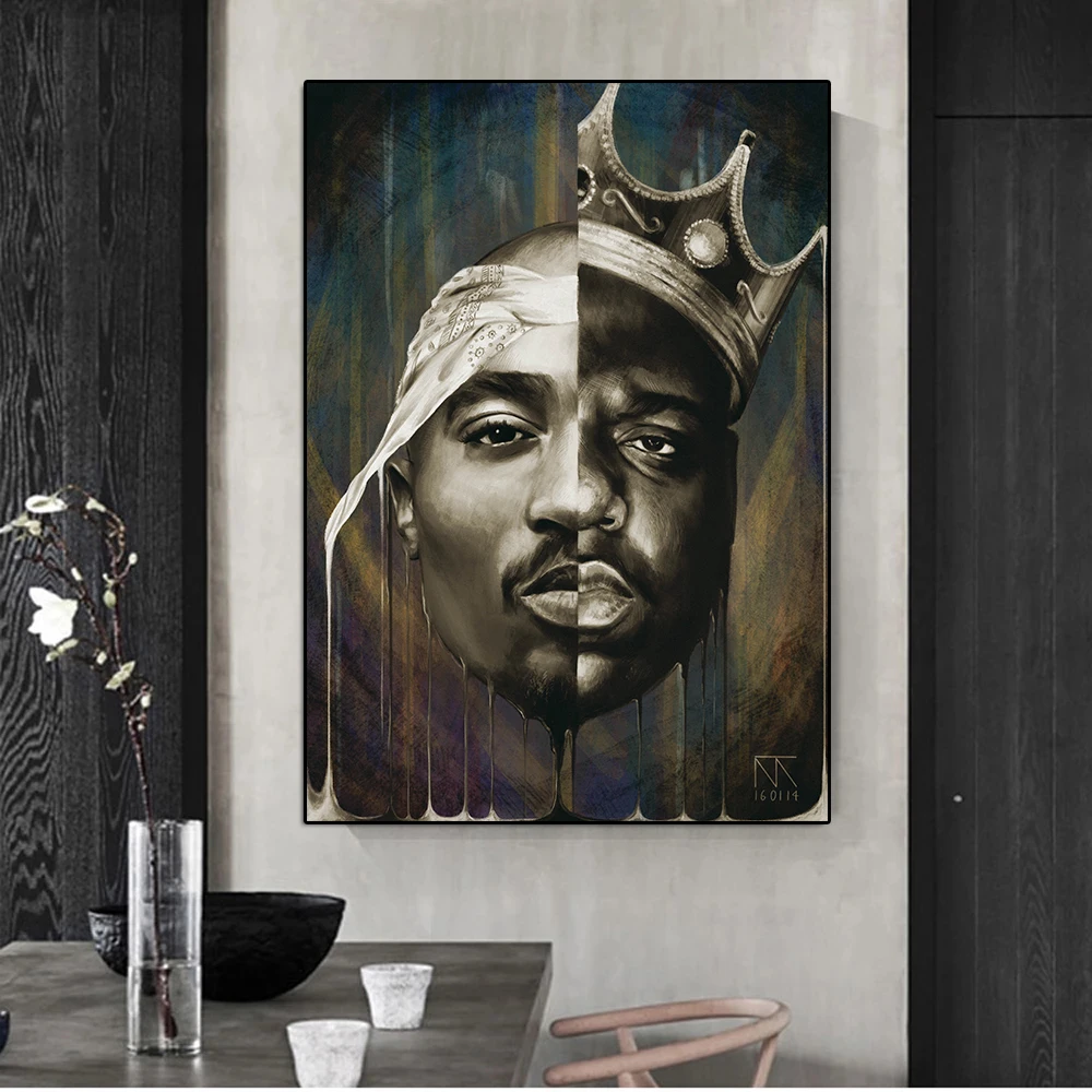 Hip-Hop-Singer-Rapper-Big-And-Tupac-Portrait-Wall-Posters-And-Prints ...