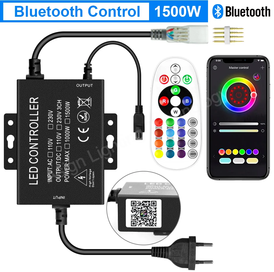 750W-1500W-Infrared-Bluetooth-WiFi-RGB-Controller-For-220V-RGB-Led-Neon ...