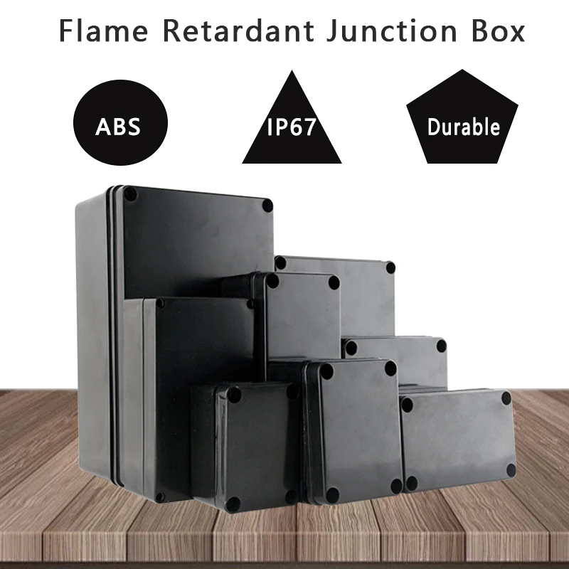 IP67-Waterproof-Black-Flame-Retardant-Junction-Box-ABS-Plastic-Outdoor ...