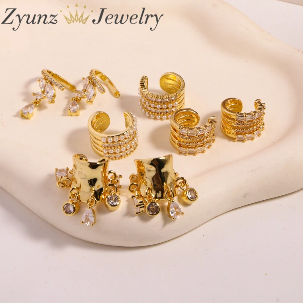 10-Pairs-Gold-Silver-Color-Clip-Earrings-for-Women-Men-Creative-Simple ...