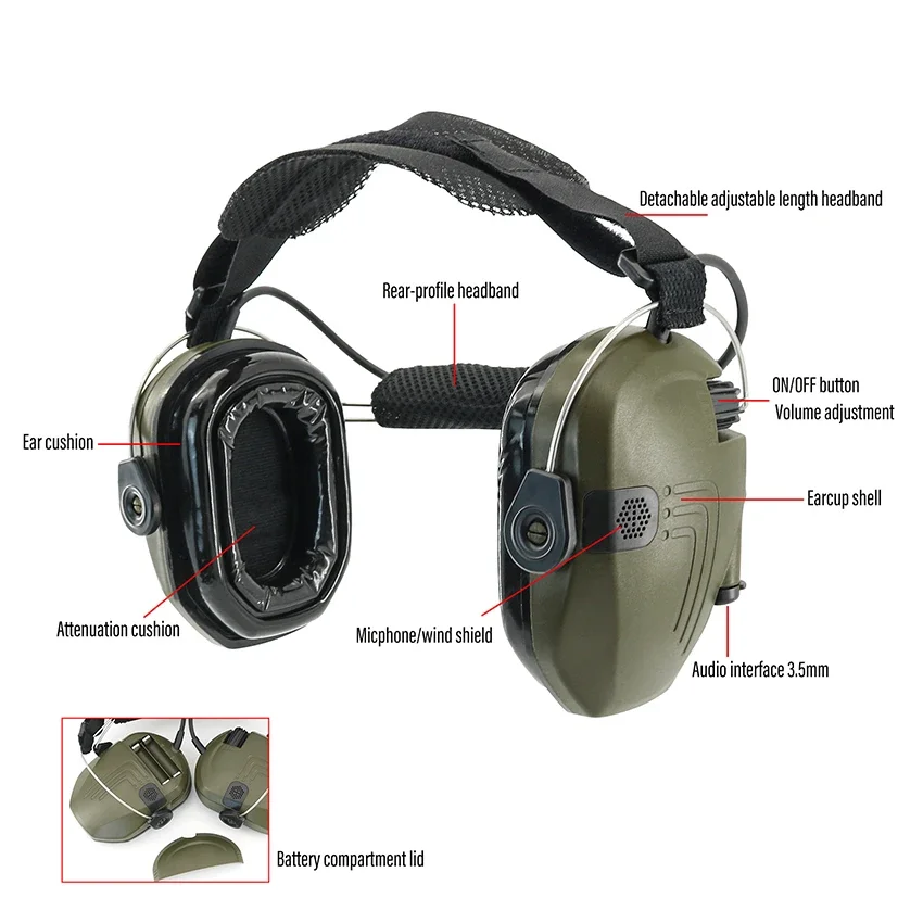 Electronic-Shooting-Earmuffs-Hearing-Protetion-Ear-Defender-Noise ...
