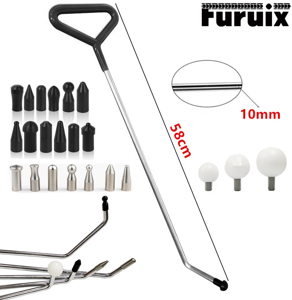 Dent Removal Rods Newly Design Hook Tools Push Rod Black Car Crowbar ...
