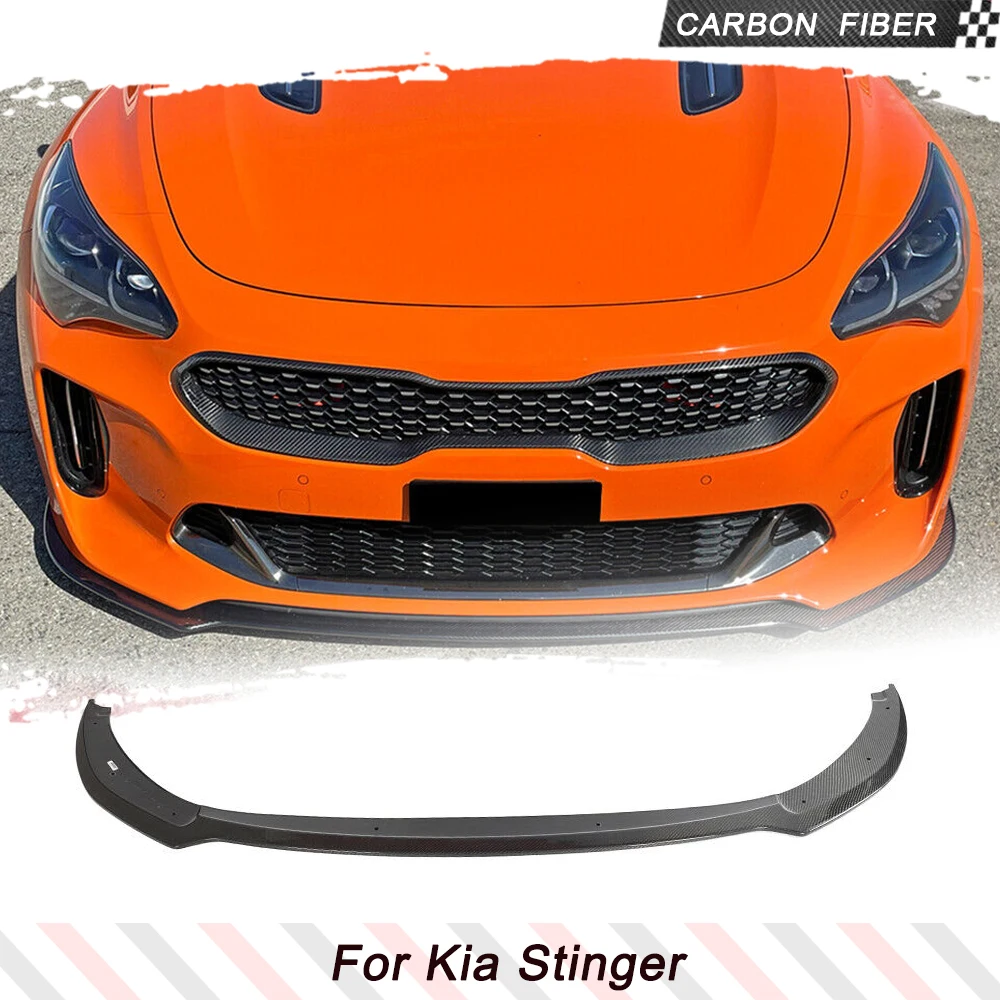 Carbon-Fiber-Front-Bumper-Chin-Lip-Spoiler-For-KIA-Stinger-GT-EX ...