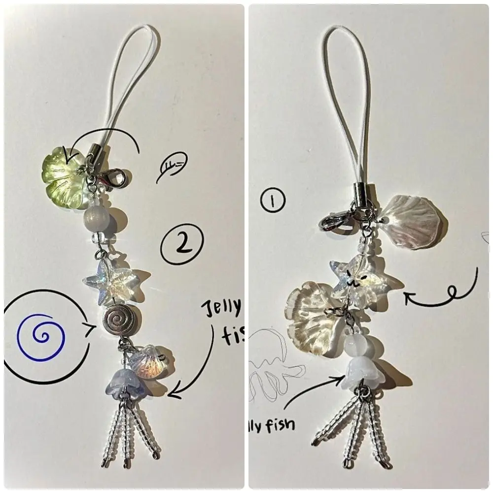 1Pcs-Summer-Ocean-Style-Cute-Phone-Charm-Strap-Seashell-Jelly-Fish ...