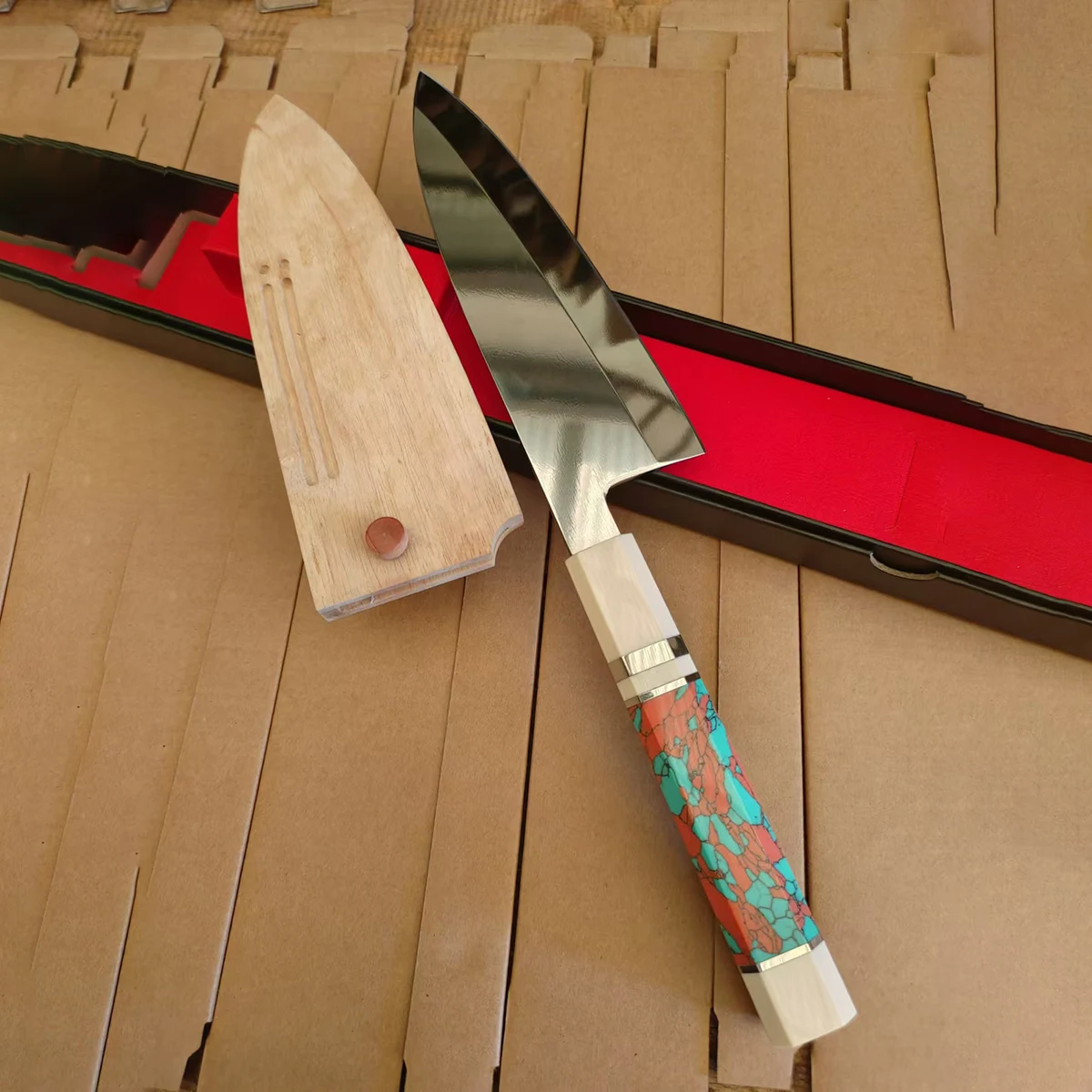 7 Inch Deba Knife Single-edged Blade VG10 Steel Blade Chef Cleaver ...