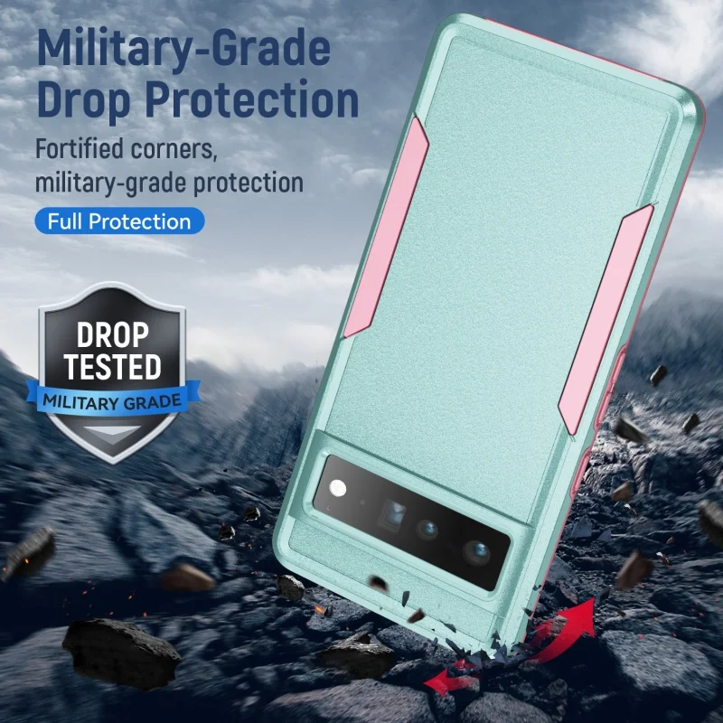 Luxury Heavy Duty Hybrid Armor Matte Shockproof Phone Case with Hard PC Bumper Back Cover for ...