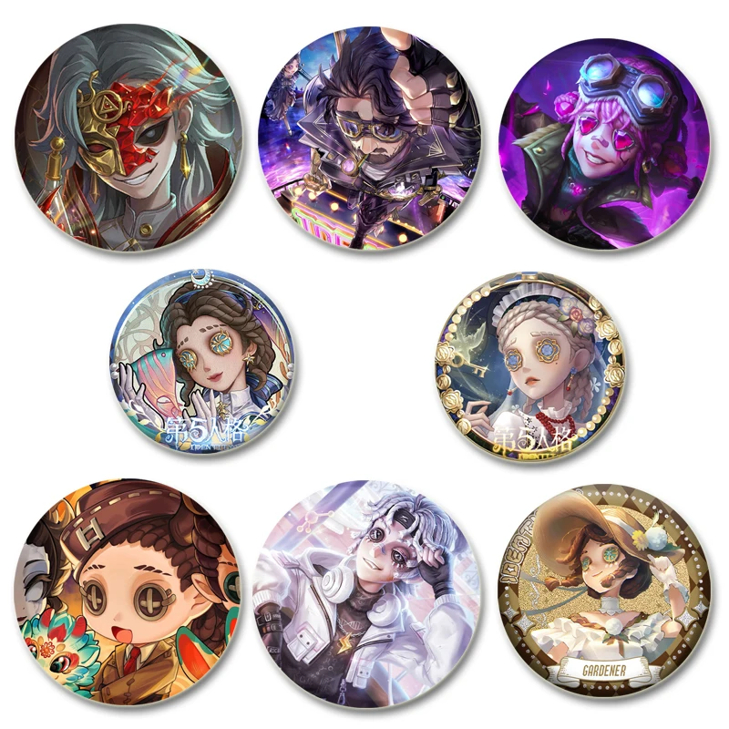 Round-Cartoon-Brooches-Identity-V-Tinplate-Pins-for-Backpack-Cothes ...