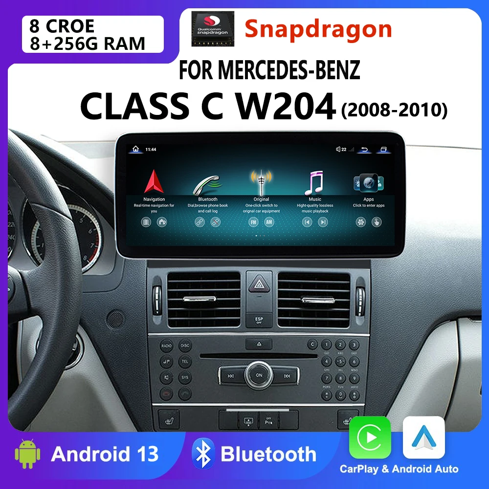 Qualcomm-Android-13-For-Mercedes-Benz-08-10-W204-C-Class-Car-Radio ...