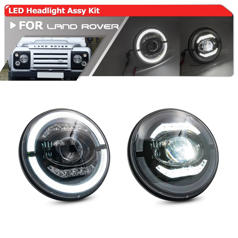ECE-LHD-7-Inch-LED-Headlight-DRL-Halo-Hi-Lo-Beam-Kit-For-Land-Rover ...