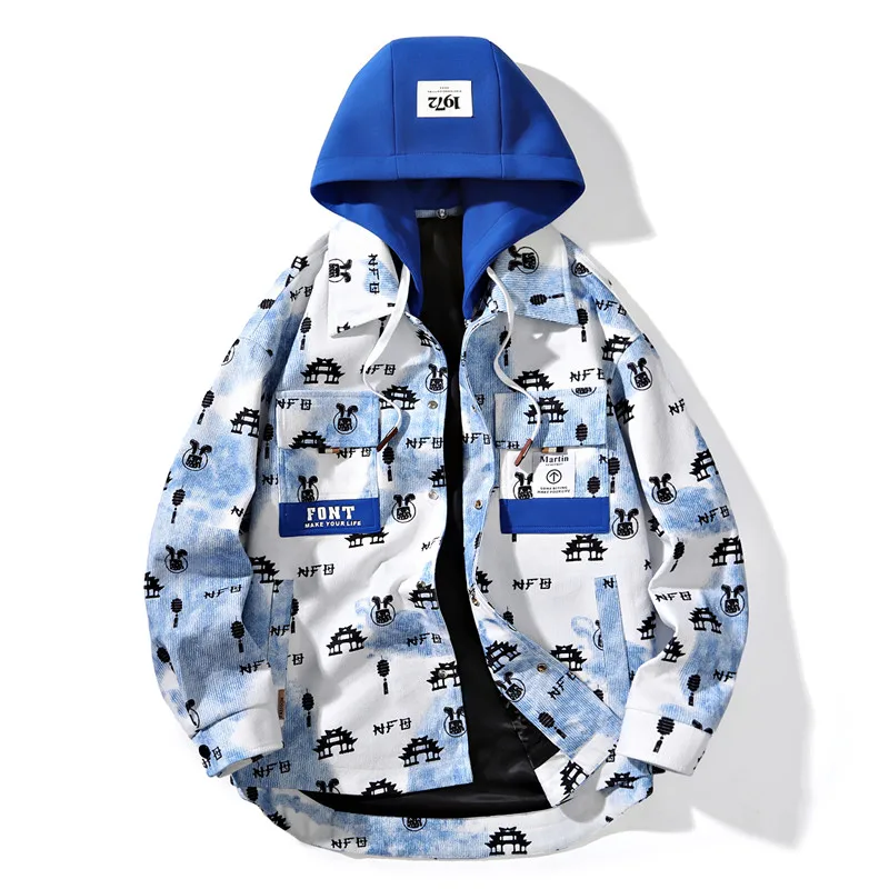 Full-Print-Jackets-for-Men-Spring-Autumn-New-Colour-Clash-Hooded-Coat ...