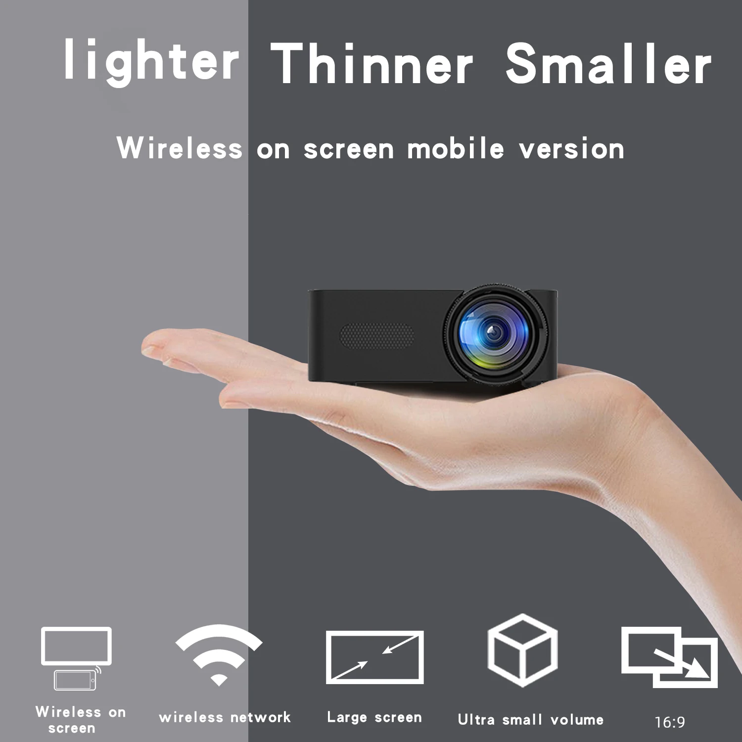 YT100-The-new-portable-mini-projector-HD-connected-mobile-projector-outdoor-home-theater-movie ...