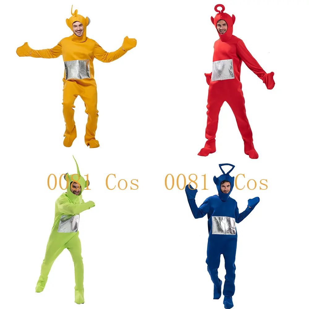 Teletubbies Cosplay Costume for Adult Jumpsuit Headgear Funny Tinky ...